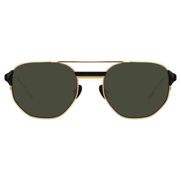 Linda Farrow - Nico Square Sunglasses in Yellow Gold and Linda Farrow - Nico Square Sunglasses in Yellow Gold and