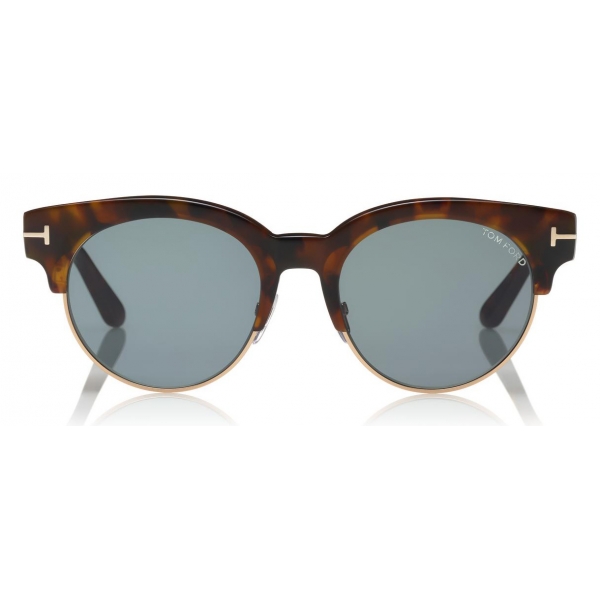 Tom Ford Henri Sunglasses Round Metal And Acetate Sunglasses Havana Ft0598 Sunglasses